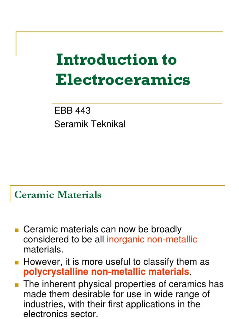 Chapter 1-Introduction To Electroceramics | PDF | Capacitor ...