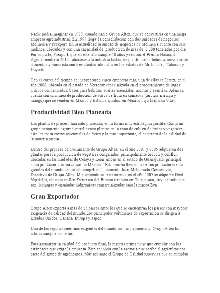Altex | PDF | Agronegocios | México