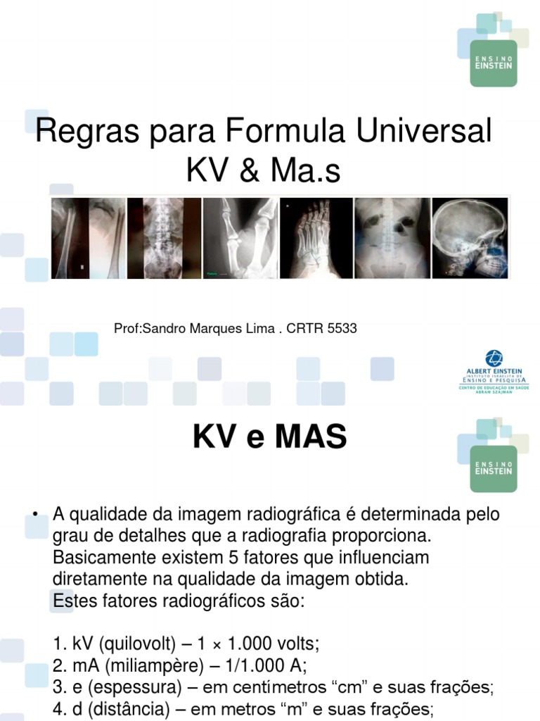Calculo Kv e MAs | Osteoporose | Natureza