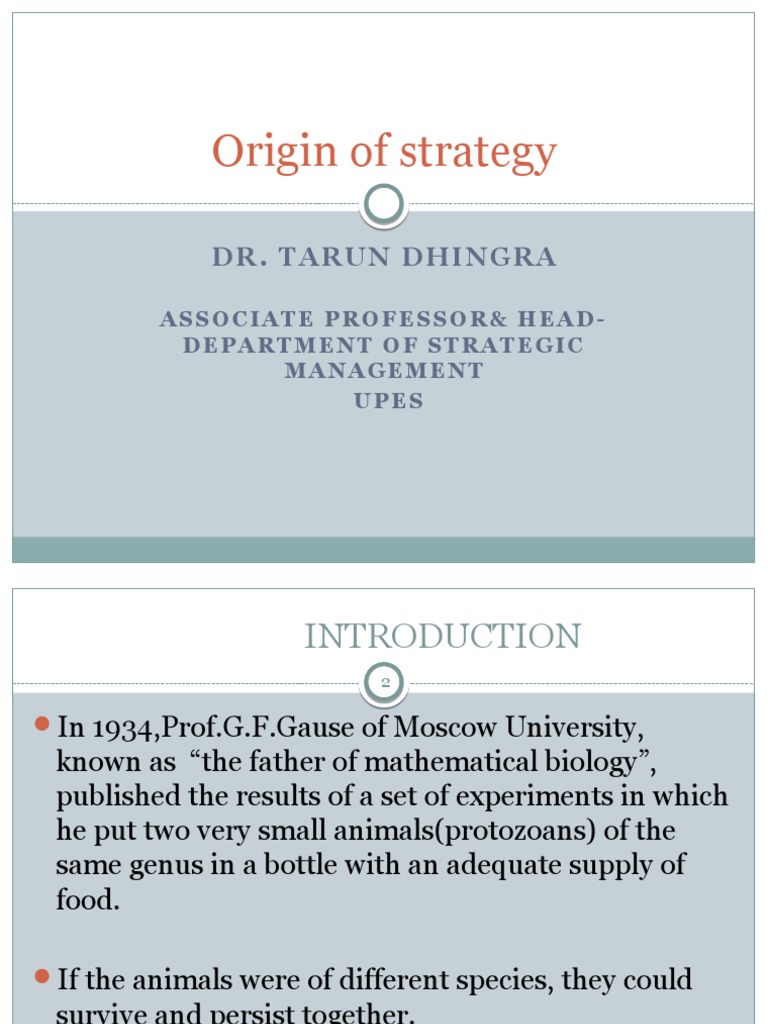 Origin of Strategy | PDF | Competition | Strategic Management