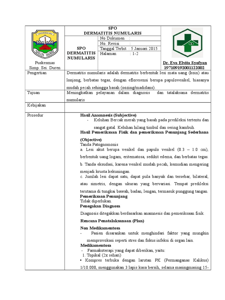 Tatalaksana Dermatitis Numularis | PDF