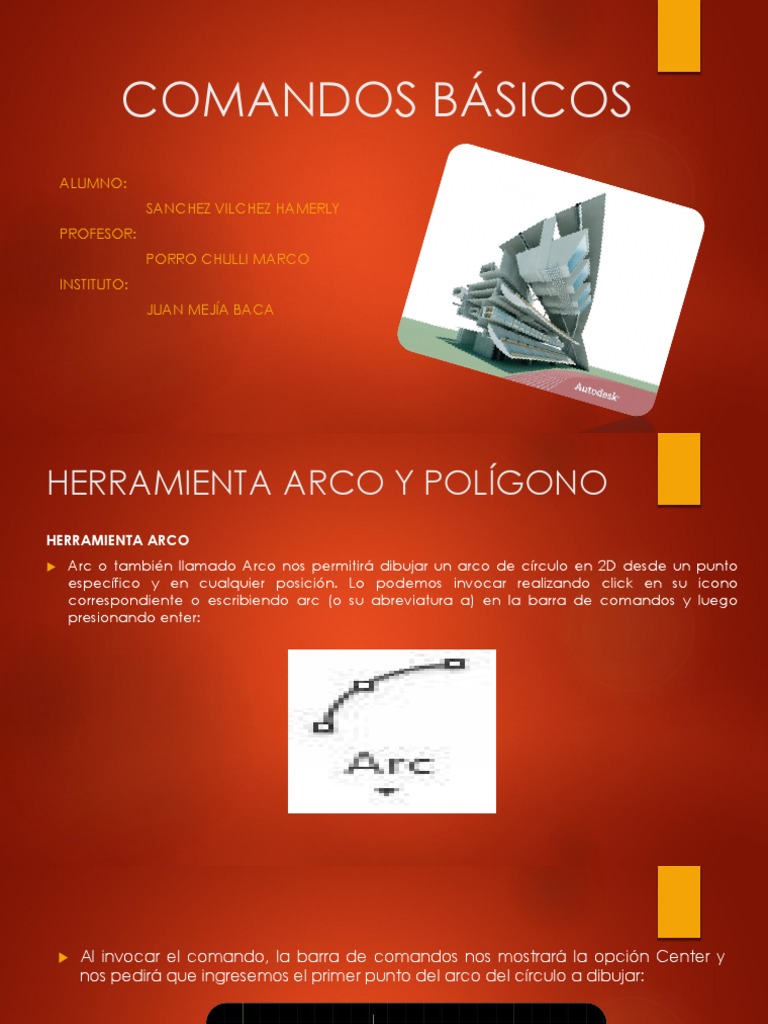 Comandos Basicos de Autocad | PDF | Dibujo | Desplazamiento (Vector)