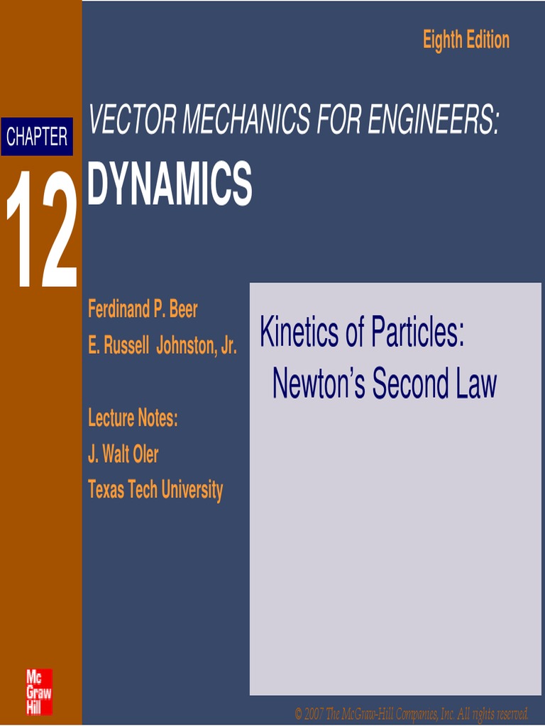 CHAP12 Kinetics of Particles Newtons2Law PDF | PDF | Momentum | Angular ...