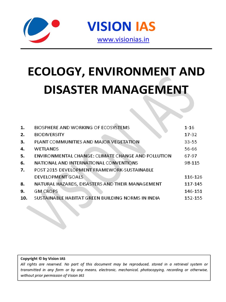 Ecology Environment and Disaster Management PDF | PDF