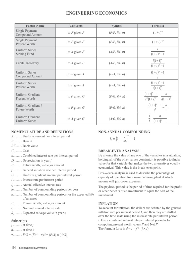 Engineering Economics Excerpt From FE Reference PDF | PDF | Interest ...