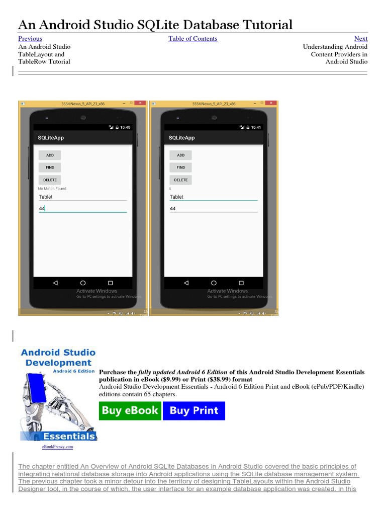 Android Studio y SQLite Database Tutorial | PDF | Method (Computer ... Android Studio y SQLite Database Tutorial | PDF | Method (Computer ...