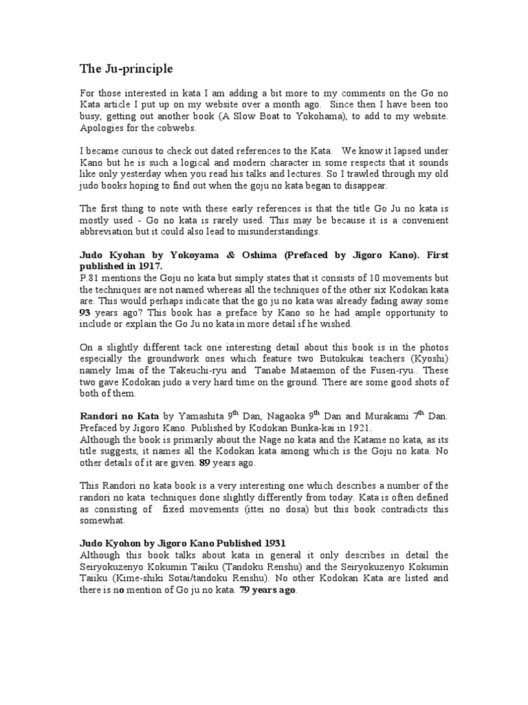 The Ju Principle | PDF | Jujutsu | Judo