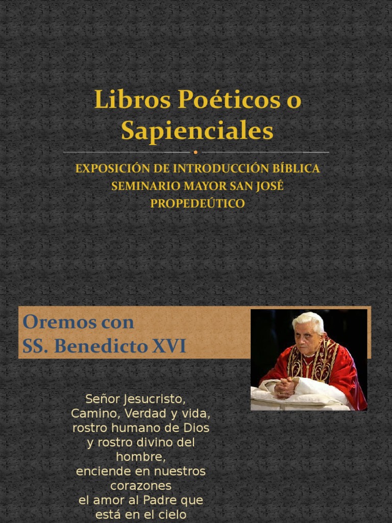 Libros Poeticos - Sapienciales | PDF | Salmos | Libro de proverbios