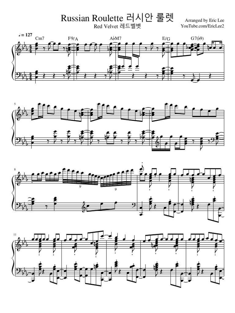 Red Velvet - Russian Roulette (Sheet Music) | PDF