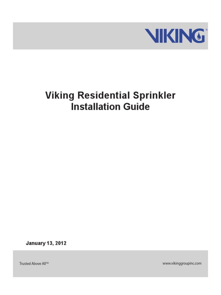 Viking Residential Sprinkler Installation Guide | PDF | Fire Sprinkler ...