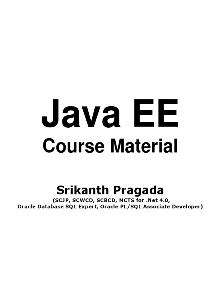 Java EE Course Material - Srikanth Pragada | PDF | Databases | Computer ...