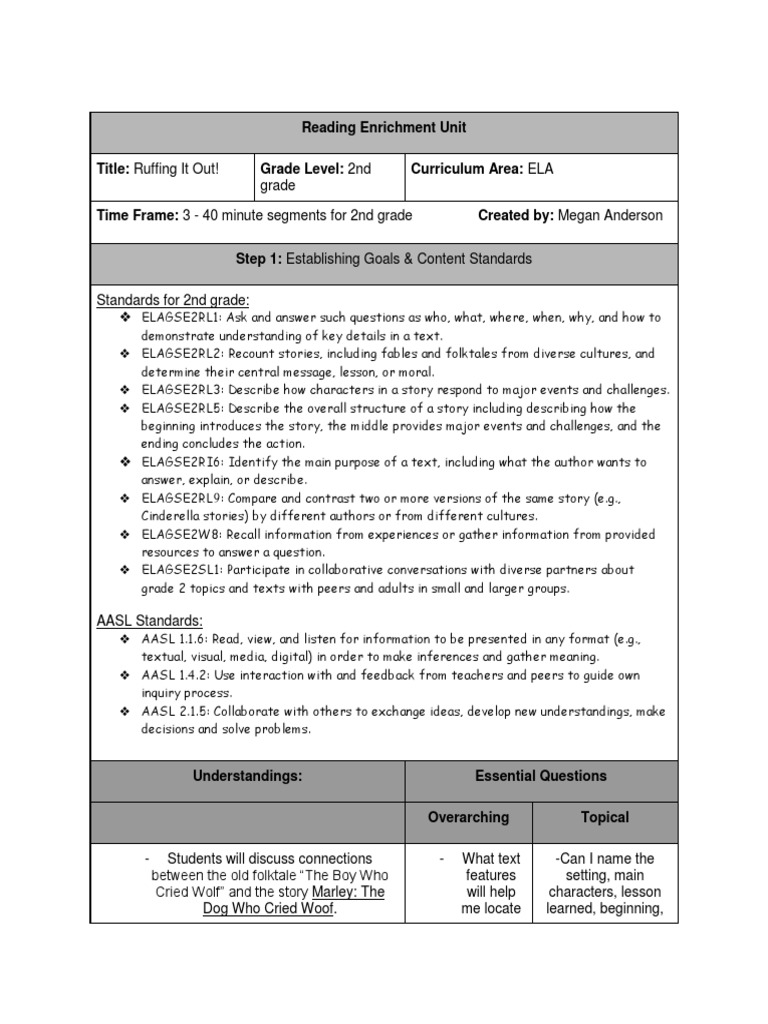 Task 1 Reading Enrichment Unit | PDF | Folklore | Teachers
