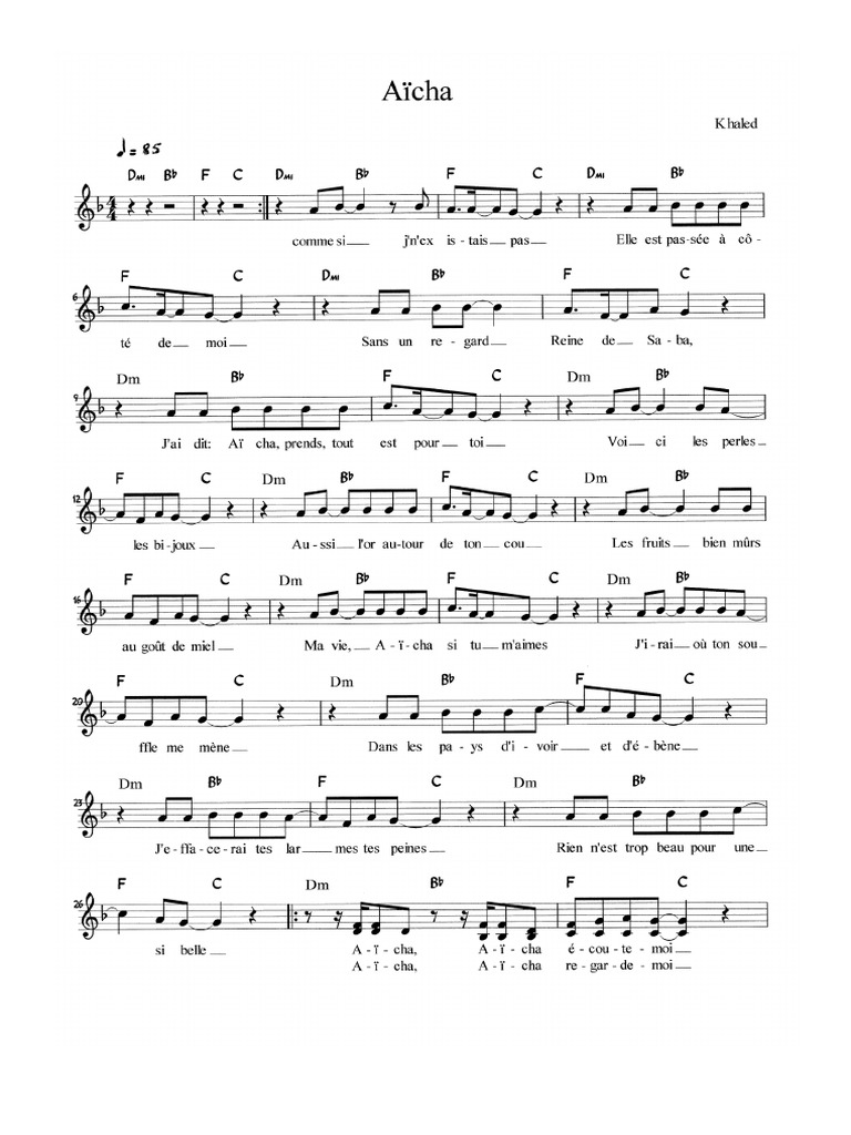 Aicha Partition PDF | PDF