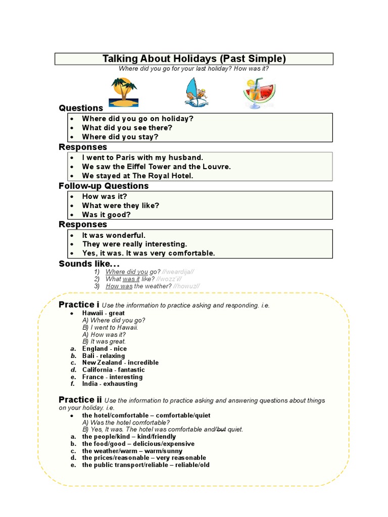 Discussing Past Holidays | PDF