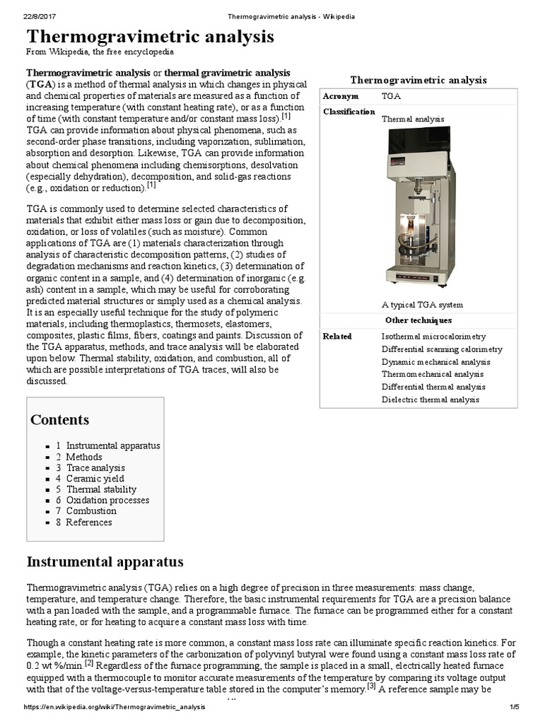 Thermogravimetric Analysis - Wikipedia | Thermogravimetric Analysis ...
