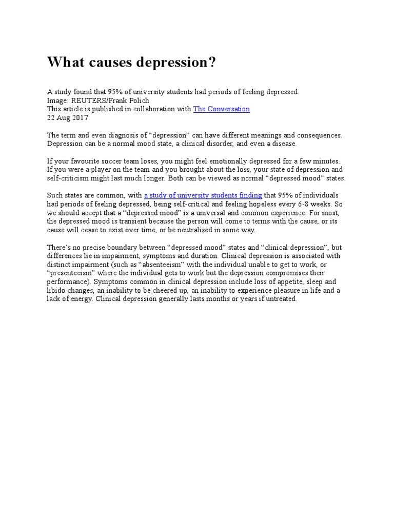 Understanding Causes of Depression | PDF | Major Depressive Disorder ...