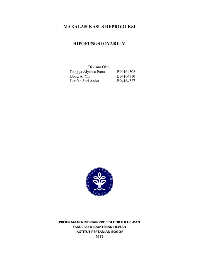 Hipofungsi Ovarium pada Sapi Betina | PDF | Pengembangan Diri ...