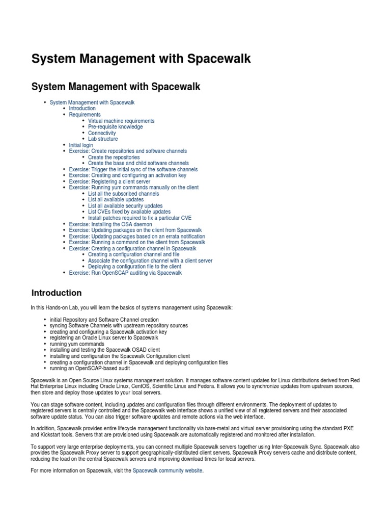 System Management With Spacewalk v3 | PDF | Linux | Software Repository
