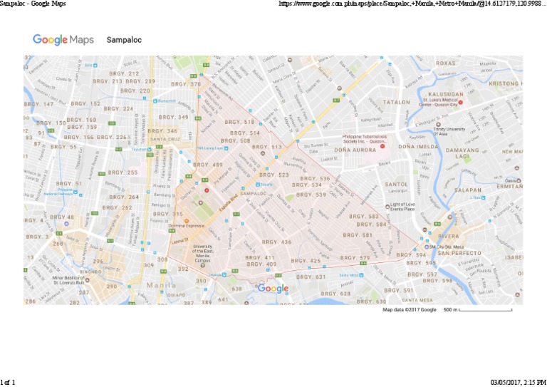 Sampaloc: Map Data ©2017 Google 500 M | PDF