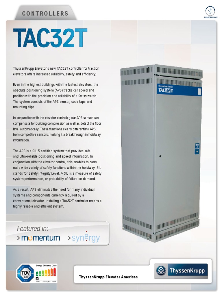 TAC32T Customized Product Cutsheet 070214-1 | PDF | Elevator | Reliability Engineering