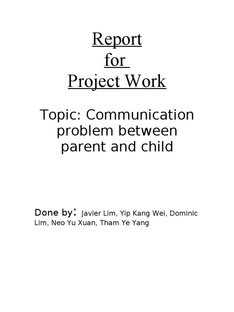 Project Work Report | PDF | Adolescence | Video Games