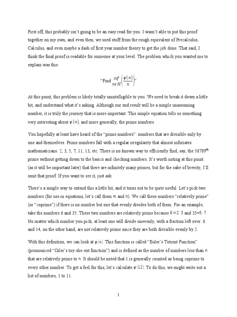 nϵ N φ (n) n | PDF | Numbers | Series (Mathematics)