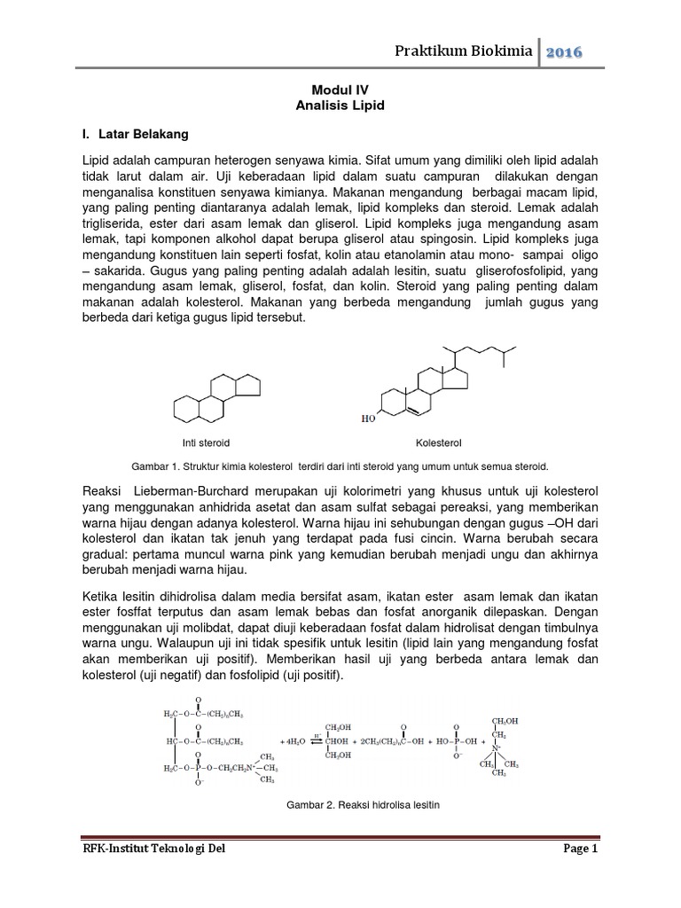 Modul IV-Analisis Lipid | PDF | Kesehatan Holistik | Sains & Matematika
