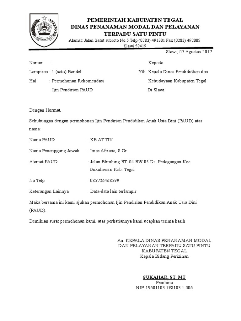 Proposal Pendirian PAUD. | PDF