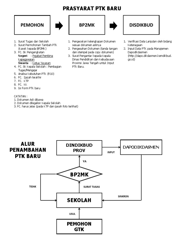 Bagan ALUR PTK Baru & FORM INPUT PDF | PDF