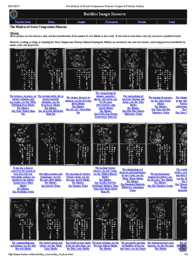 The Mudras of Great Compassion Dharani: A Visual Guide to Hand Gestures ...