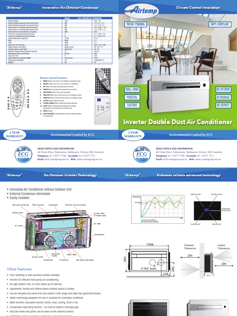 Airtemp Double Duct AC 4pp A4 Broch 4 - ECG | PDF | Air Conditioning | Hvac