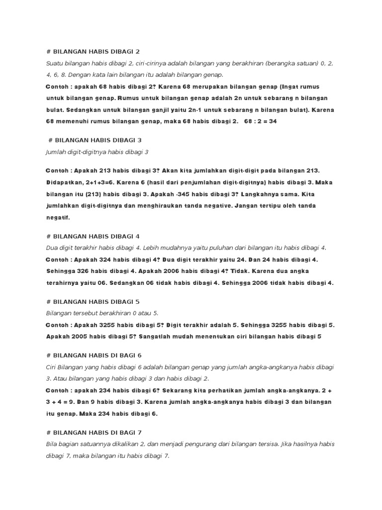 Bilangan Habis Dibagi 2 | PDF