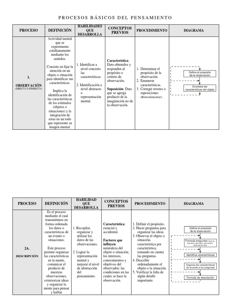 Procesos Basicos Del Pensamiento PDF | PDF