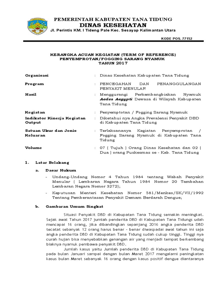 Tor DBD | PDF | Pengembangan Diri | Kesehatan Holistik