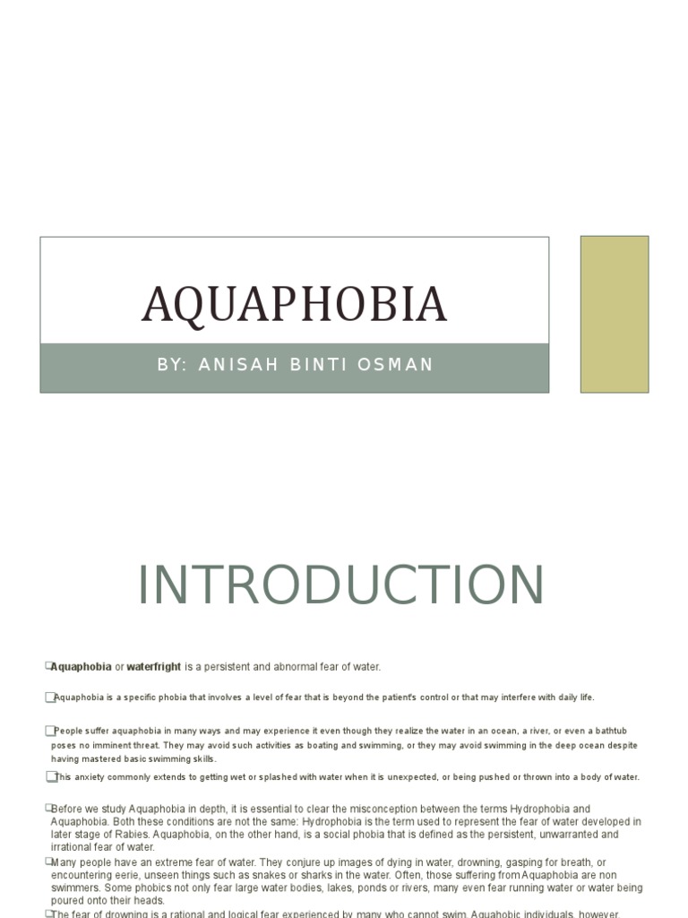 Overcoming Aquaphobia: Effective Treatment Methods for Managing the ...