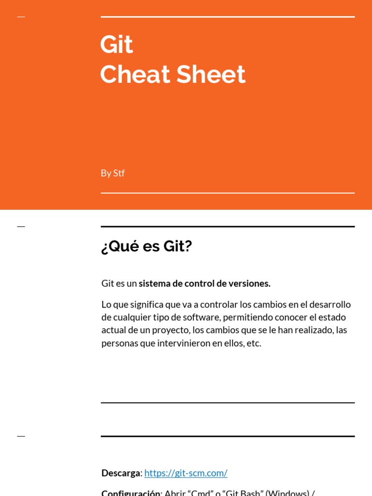 Git Cheat Sheet | PDF | Archivo de computadora | Áreas de informática