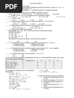 Math 9 Quarter 1 Reviewer | PDF | Factorization | Quadratic Equation