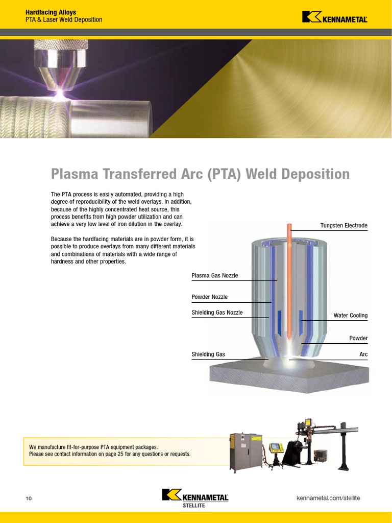 Plasma Transferred Arc (PTA) Weld Deposition | PDF