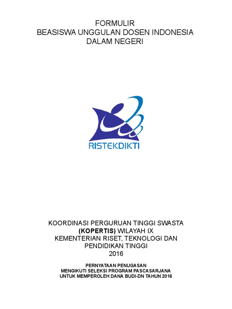 8d28c Formulir Budi DN Kopertis | PDF