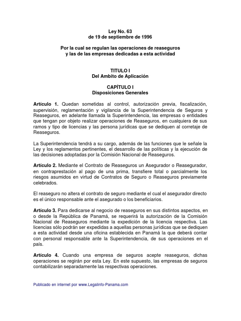 Regulación de Reaseguros en Panamá | PDF | Sociedad de responsabilidad limitada | Seguro