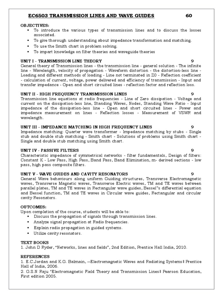 Transmission Lines and Waveguides | PDF | Transmission Line | Waveguide