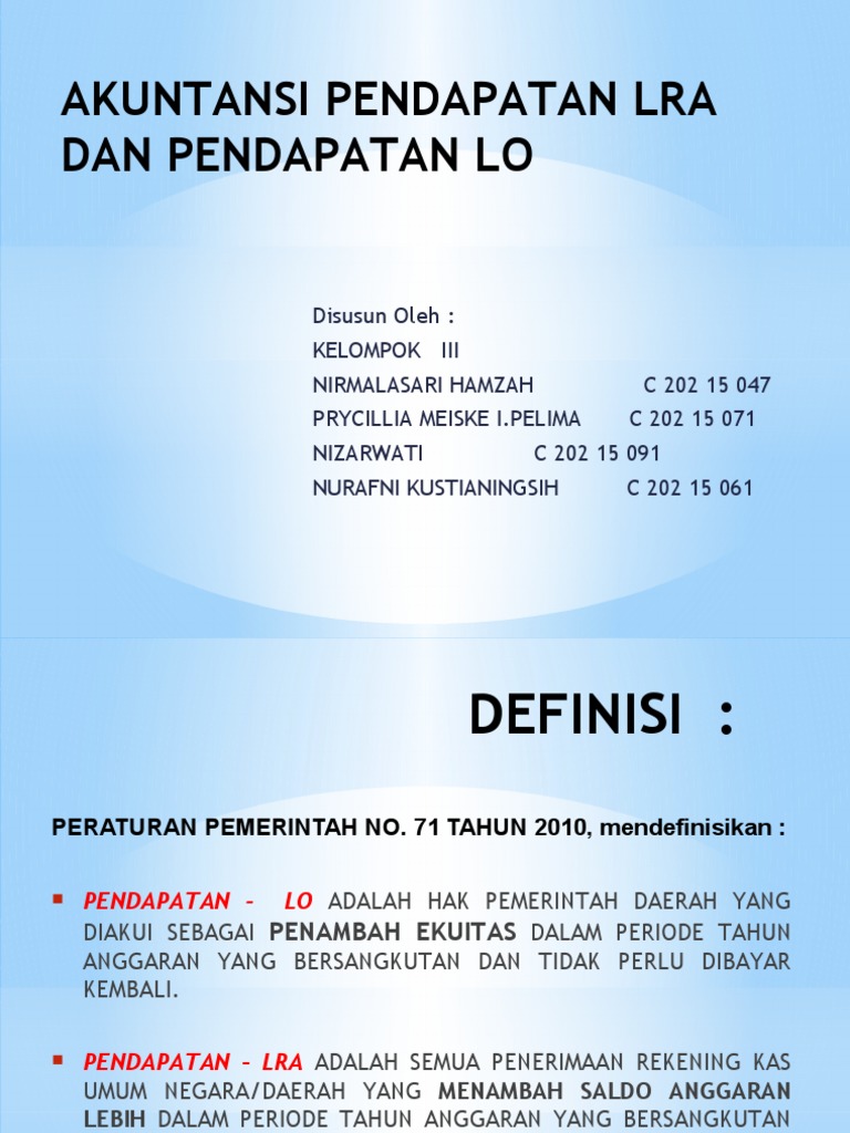 Pendapatan LRA dan LO Pemerintah | PDF
