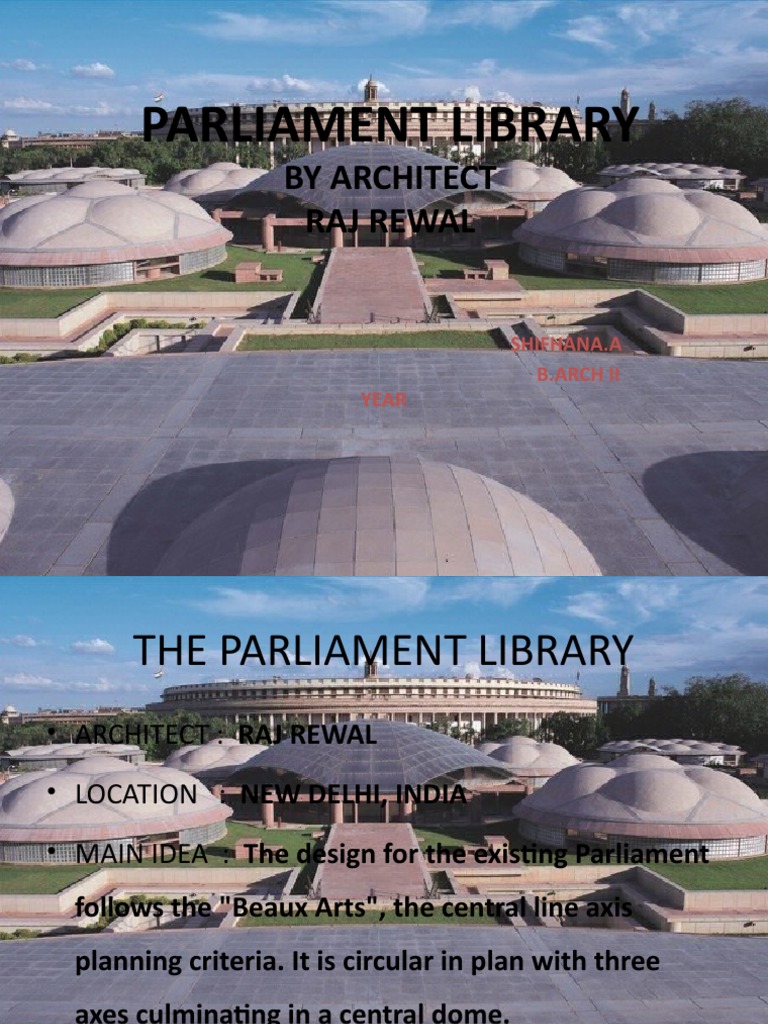 Parliament Library: by Architect Raj Rewal | PDF