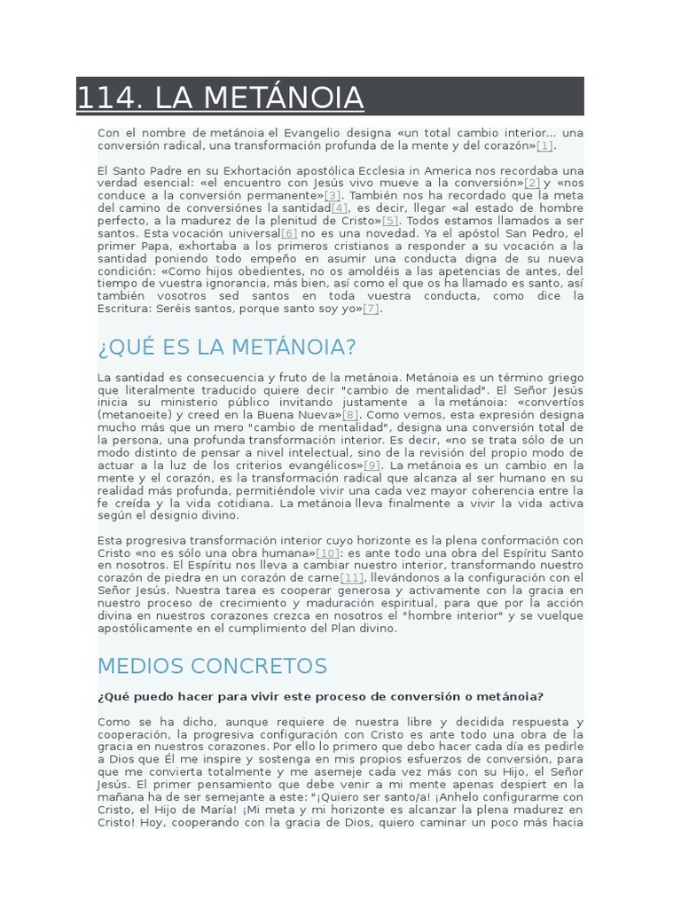 Metanoia | PDF | Cristo (título) | Gracia divina