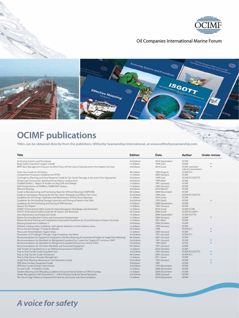 OCIMF Publications | PDF | Oil Tanker | Ships