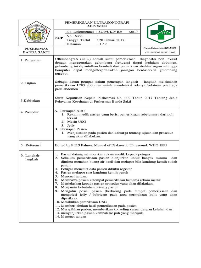 SOP USG Siap | PDF