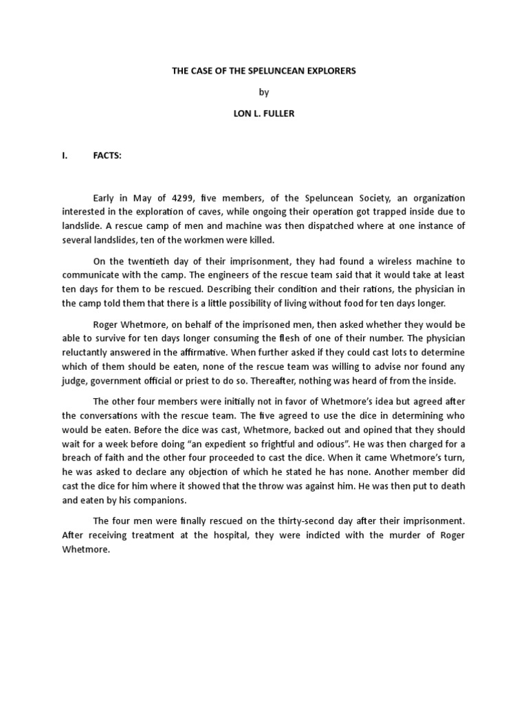 Analysis of the Speluncean Explorers Case | PDF | Murder | Jurisprudence