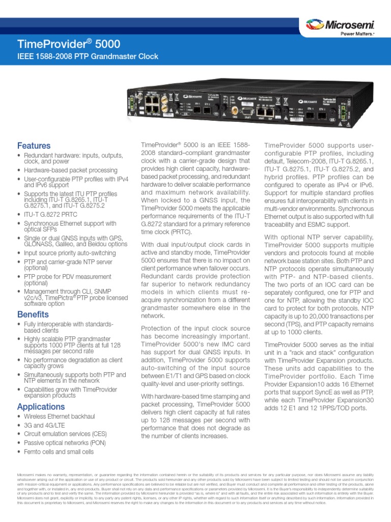 Microsemi TP5000 Datasheet | PDF | Computer Network | Digital Technology