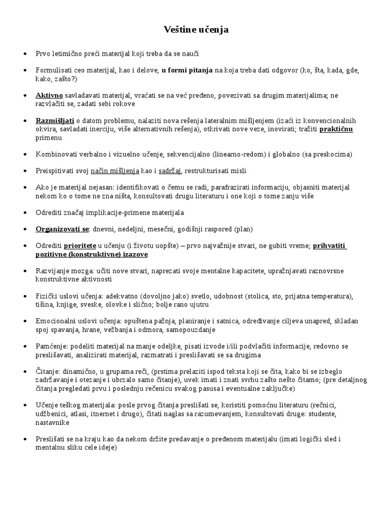 Vestine Ucenja | PDF