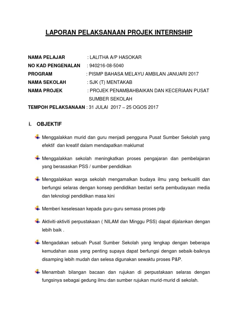 Laporan Internship Lalitha | PDF
